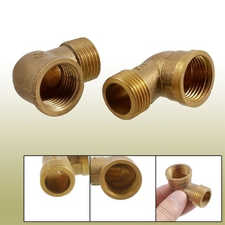 2 Pcs 1/2" Thread Male to Female Pipe Coupling Right Angle Connectors ...