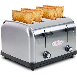Hakka Toaster 4 Slice, Heavy-Duty Stainless Steel Toaster Commercial ...