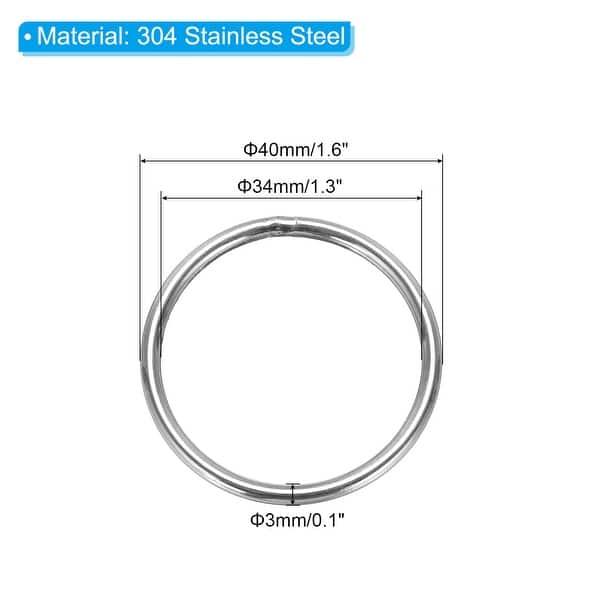Metal O Rings, 20Pcs 304 Stainless Steel O-Ring Smooth Round Rings ...