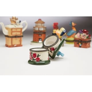 Porcelain Trinket 6-Piece Accessory Box Set, White/Multi - Bed Bath ...