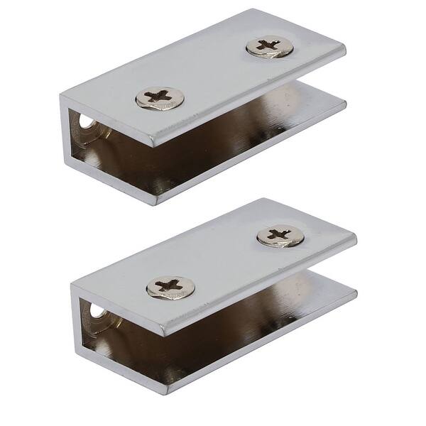 8-10mm Thickness Adjustable Glass Shelf Rectangle Clip Clamps Bracket 2 ...