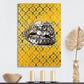 Designart "Luscious Designer Lips V" Fashion Lips Canvas Art Print - 3 ...