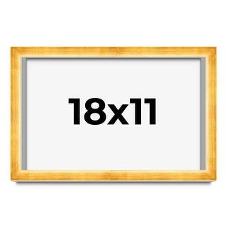 18x11 Shadow Box Frame Gold | 1.625 Inches Deep Real Wood Traditional ...