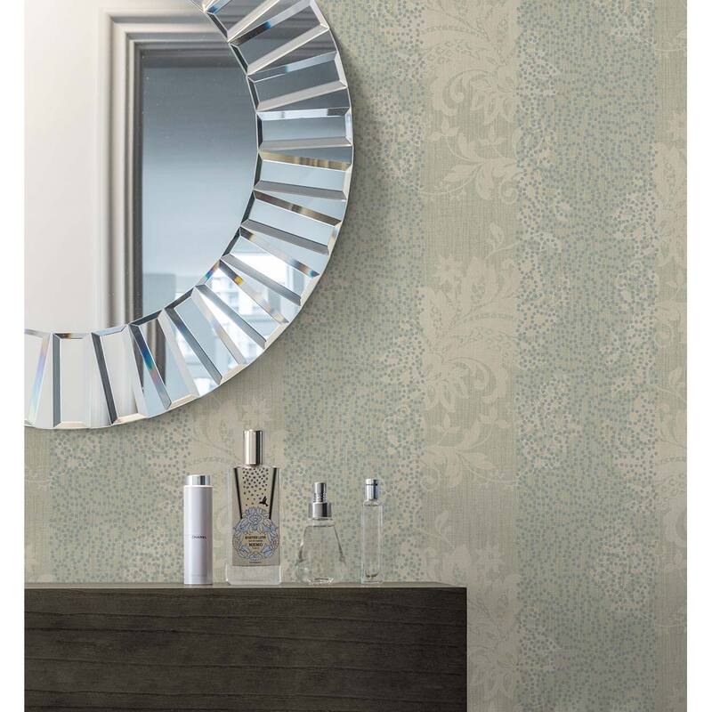 Seabrook Designs Barrera Floral Stripe Unpasted Wallpaper - Overstock ...