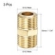 Brass Pipe Fitting G1/2 Male Thread Hex Connector Pipe Adapter 3 Pcs ...