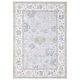 Addison Floral Traditional Blue/ Green Printed Washable Flat Pile Rug ...