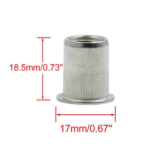 10pcs Stainless Steel Rivet Nut Flat Head Insert 3/8''-16UNC for Car ...