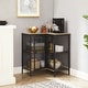 L-shaped Corner Cabinet with Doors and Storage Shelves, Free-Standing 3 ...