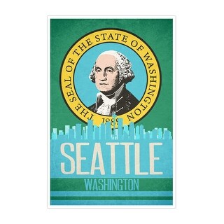 Seattle State Flag Skylines Matte Poster 16x24 - Bed Bath & Beyond ...