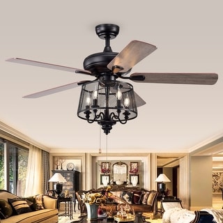 SAFAVIEH Lighting Elba 52-inch Ceiling Fan And Light - 52" W x 52" L x ...