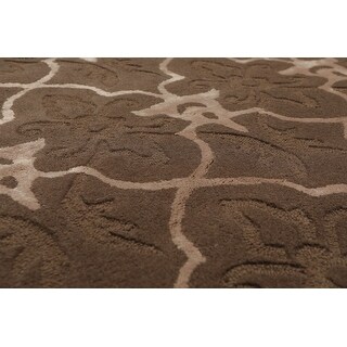 4'8x6'7 Hand Tufted Wool & Bamboo Silk Oriental Area Rug Brown - 4'8" x ...