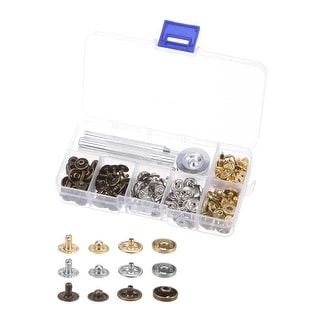 2 Boxes 60 Sets/Box Snap Fasteners Kit 10mm with 4 Setter Tools ...