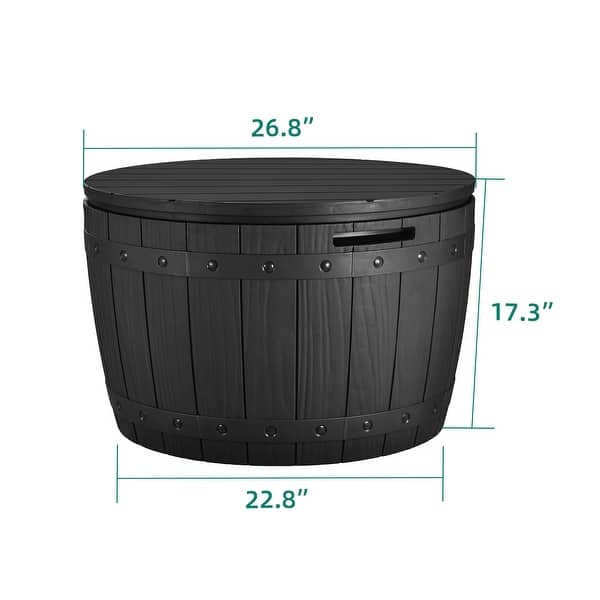 33 Gallon Round Outdoor Storage Waterproof Deck Box - Bed Bath & Beyond ...