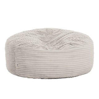 Modern 5-Foot Round Memory Foam Bean Bag Soft Corduroy Fabric Bean Bag ...