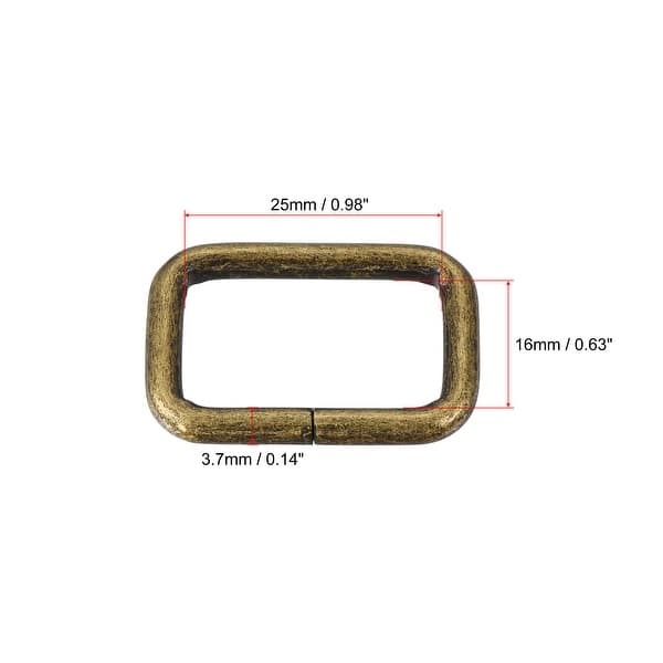 Metal Rectangle Ring Buckles 25x16mm for Bags Belts DIY 20pcs - Bronze ...