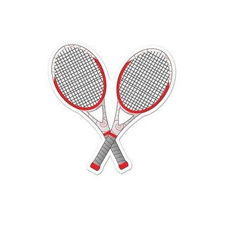 Club Pack of 12 Red and White Tennis Racquet Cutouts 10" - Bed Bath ...