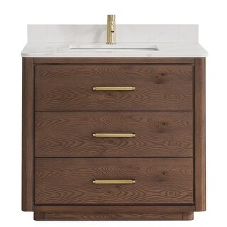 Altair Solana Bath Vanity with Calacatta White Quartz Stone Countertop ...