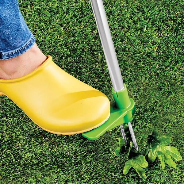 Long Handled 3-Prong Stand Up Manual Weed Remover Tool - 20.200 x 9.200 ...