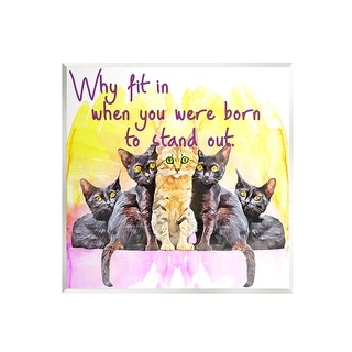 Stupell Born To Stand Out Cats Pet Phrase Wall Plaque Art by Kim ...
