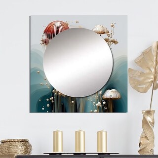 Designart "Contemporary White Flower On Teal V" Abstract Botanicals ...