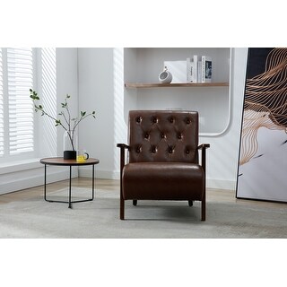 PU Leather Accent Arm Chair Livingroom Lounge Chair Club Chairs - Bed ...