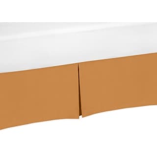 Solid Pumpkin Orange Queen Bed Skirt Pumpkin Rust Orange Retro Bohemian ...