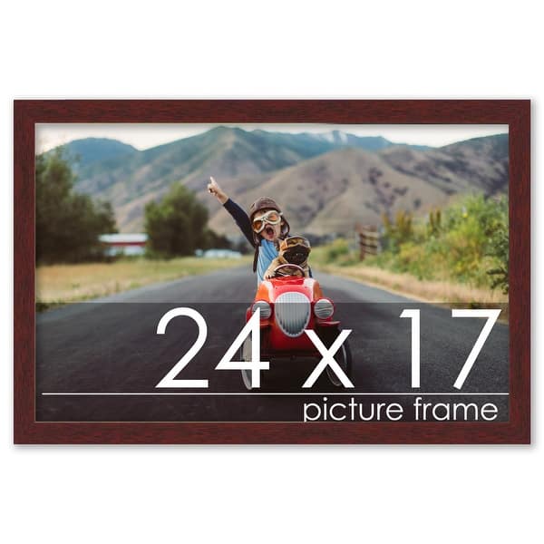 24x17 Traditional Walnut Complete Wood Picture Frame with UV Acrylic ...