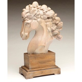 Aa Importing Horse Head With Sea Shell Mane Statue - 19 X 11 X 5.5 ...