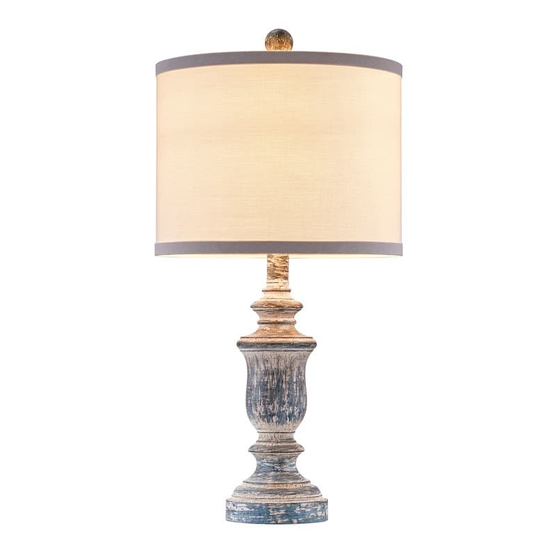 KAWOTI 22" Rustic Table Lamp Set with Fabric Shade(Set of 2) - W11" * H ...