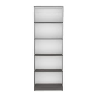 Bookcase 4-Shelves Benzoni, Office, Matt Gray / White - Bed Bath ...
