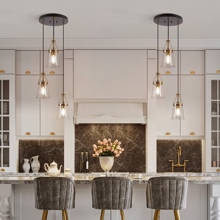 Haye Modern 3-Light Chandelier Glass Pendant Lights for Kitchen Island ...