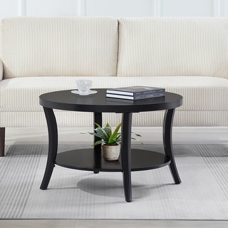 Convenience Concepts Charleston Round Coffee Table with Shelf - Bed ...