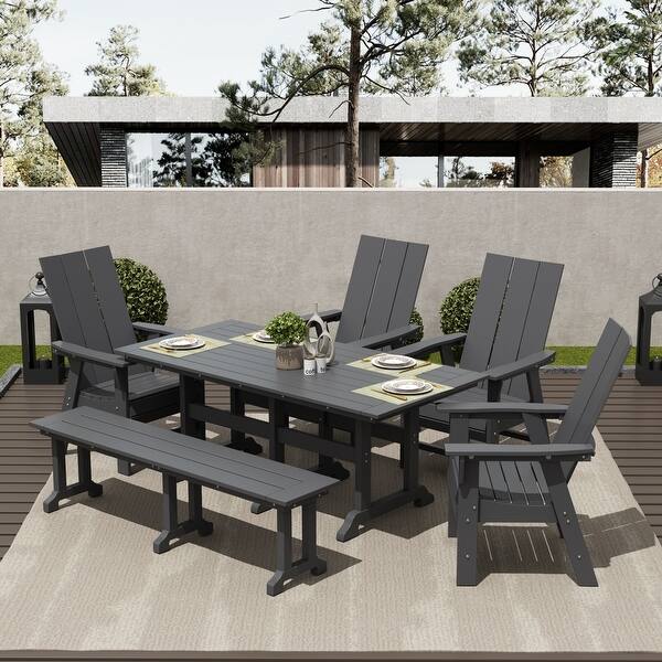 Polytrends Shoreside 6-Piece Rectangular Poly Eco-Friendly All Weather ...