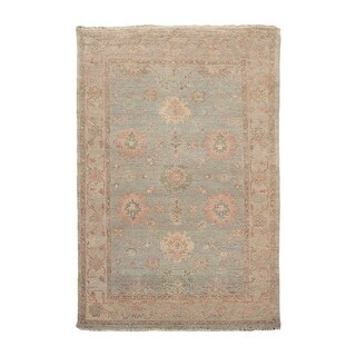 Hand Knotted Afghan Oushak Mint Wool Traditional Oriental Area Rug - 4 ...