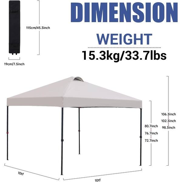 Canopy Tent, 10x10 Sunshade Shelter, Pop-Up Gazebo with UPF 50 ...