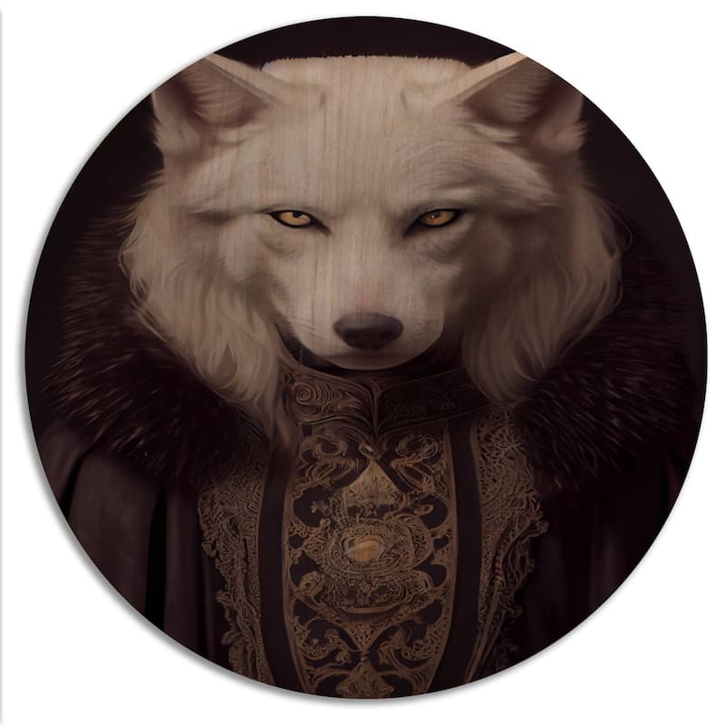 Designart "Portrait Of Elegant And Stylish Wolf II" Animals Wolf Wood ...