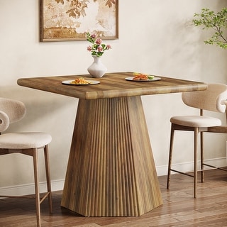 31.5-Inch Square Dining Table with Sturdy Pedestal Base - Bed Bath ...