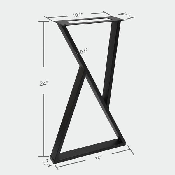 Home Soft Things Z Shape Iron Table Legs 2 Pieces Side Table legs - On ...