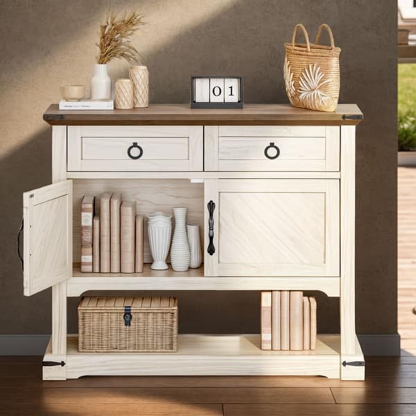 Moasis 35-Inch Farmhouse Console Table, Entry Table with 2 Drawers and ...