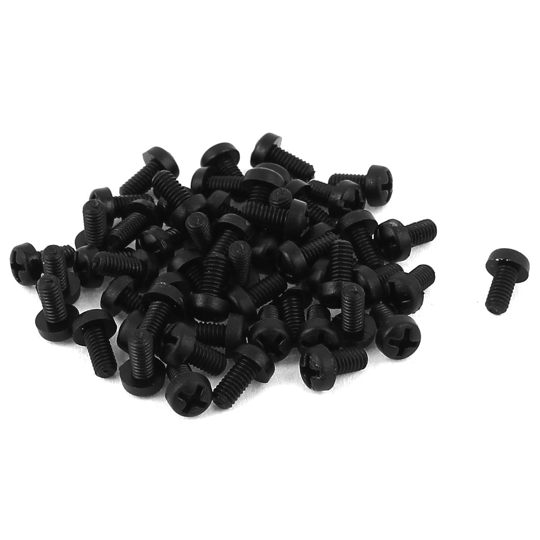 M2.5 x 6mm Nylon Phillips Cross Pan Head Machine Screws Black 50 PCS ...