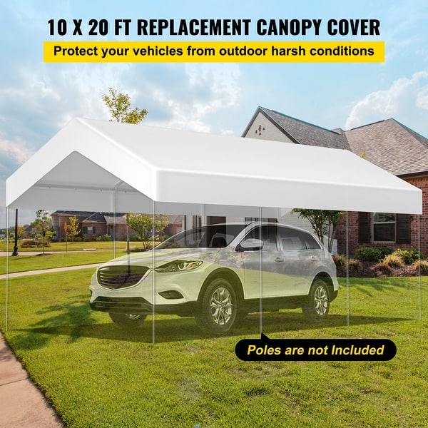VEVOR Carport Replacement Canopy Cover 10 x 20 ft Ripstop Triple-layer ...