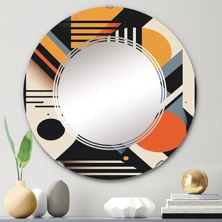 Designart 'Graphic Retro Compositions I' Printed Modern Geometric Wall ...