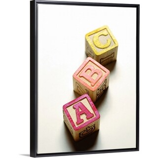 "Photo, alphabet blocks, ABC, Color, High res" Black Float Frame Canvas ...
