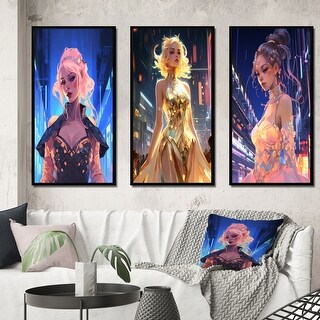Designart "Cyberpunk Urban Tokyo Glorious Goddess V" Cyberpunk Woman ...