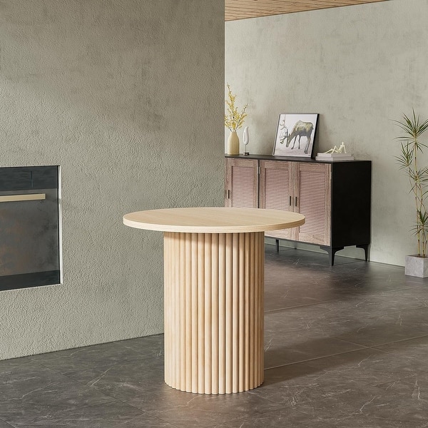 PAKASEPT Round Dining Table, Modern Kitchen Table with Solid Wood ...