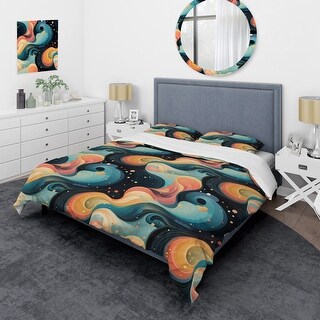 Designart "Celestial Dreams Galaxy Pattern XV" Yellow Modern Bedding ...