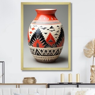 Designart "Native Pueblo Pottery" Native American Art Framed Wall Art ...
