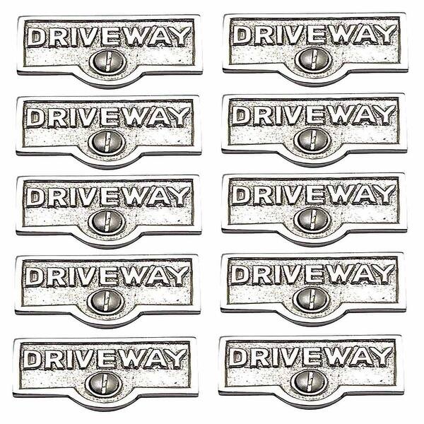 10 Switch Plate Tags DRIVEWAY Name Signs Labels Chrome Brass ...
