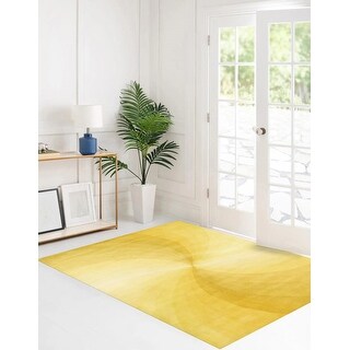 Home Decor EORC Hand-Tufted Wool Swirl Rug Stylish Yellow Area Rug for ...
