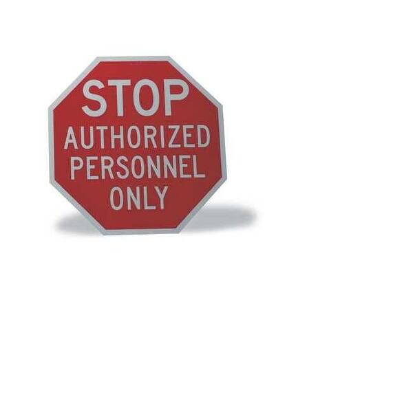 Lyle Rflct Auth Person Stop Sign,6x6in,Alum ST-014-6HA - 1 Each - Bed ...